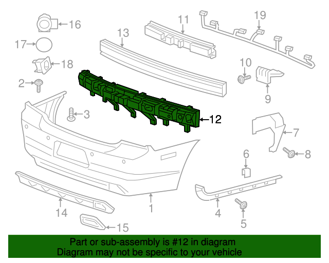57010467AB - Energy Absorber - 2011-2014 Dodge Charger | Mopar Parts Canada