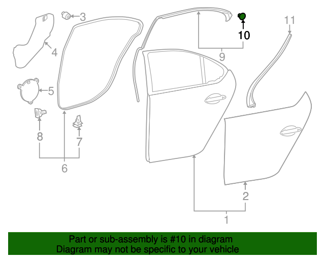 90467-05157 - Upper Weather-Strip Clip - 2007-2017 Lexus | DiscMonster