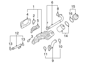 2008-2018 GM Engine Oil Cooler Outlet Pipe Kit with Seals 55353330 ...