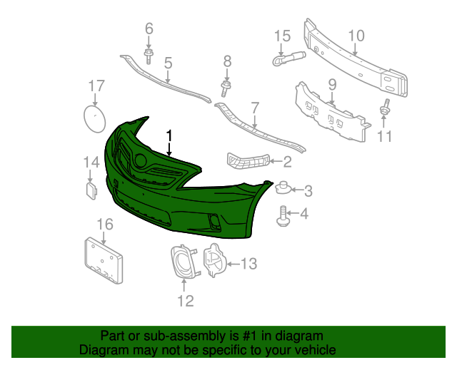 Toyota OEM Cover Front Bumper L Pa Part# 52119-06957 | OEM Vehicle Parts