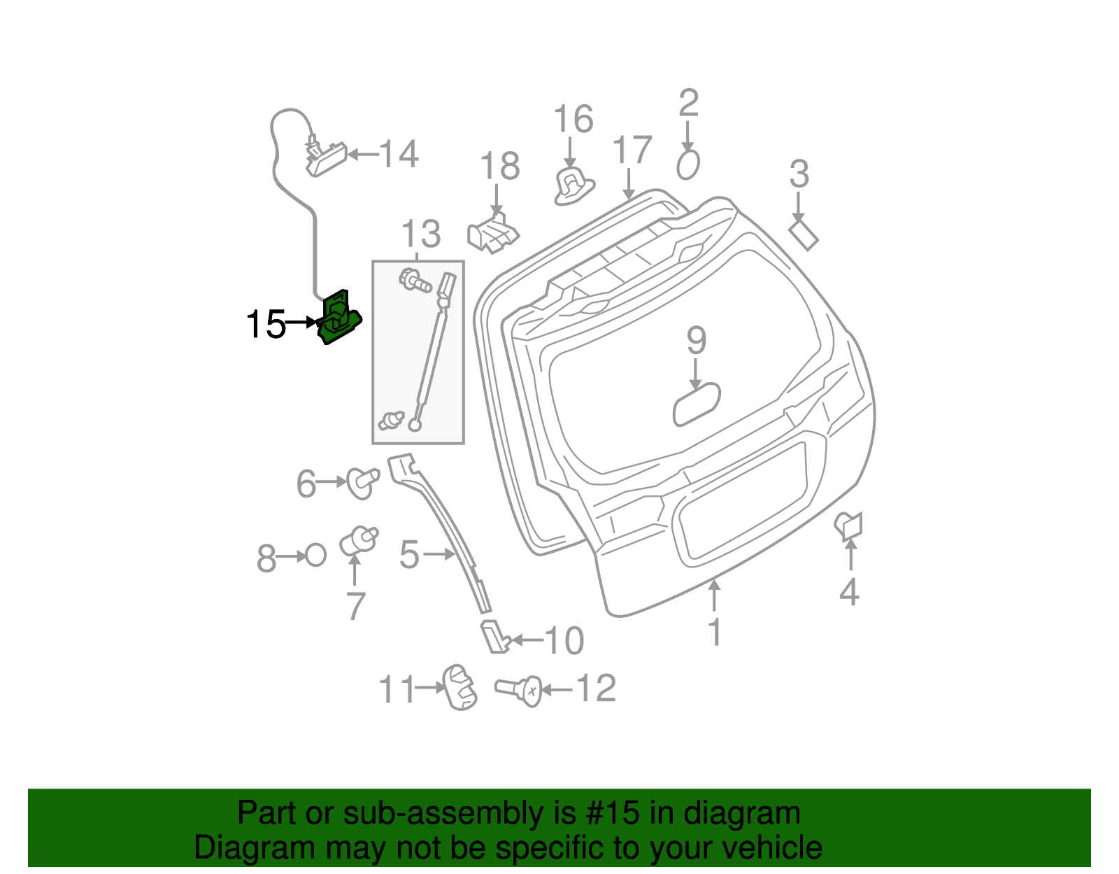 63032AG00B - OEM NEW 05-09 Subaru Legacy Outback Rear Latch And ...