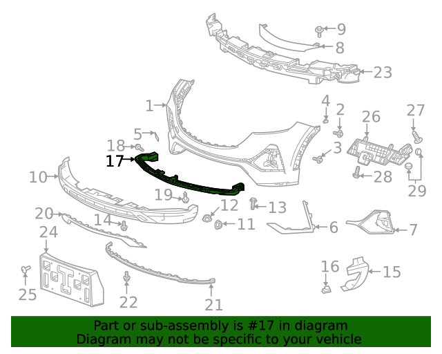 2020-2024 Buick Encore GX Front Bumper Fascia Lower Stiffener 42592131 ...