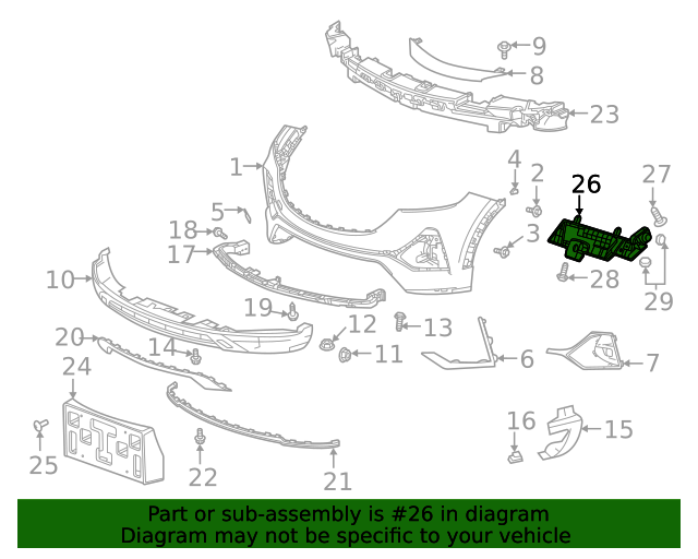 2020-2023 Buick Encore GX Driver Side Front Bumper Fascia Guide ...