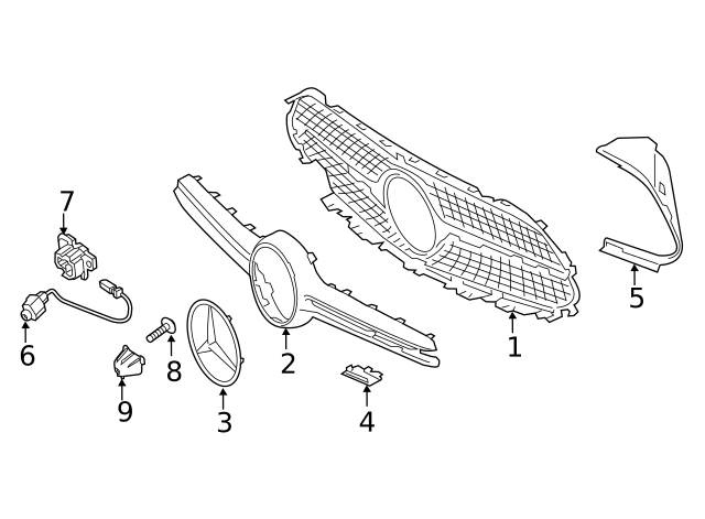257-888-03-00 - Collision Avoidance Camera Screw 2019-2021 Mercedes ...