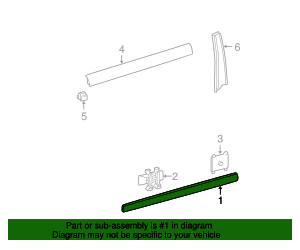 203-690-50-62-9999 - Door Molding 2001-2007 Mercedes-Benz ...