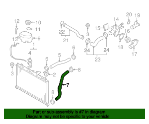 25412-1E100 - Radiator Coolant Hose 2006-2011 Hyundai Accent ...