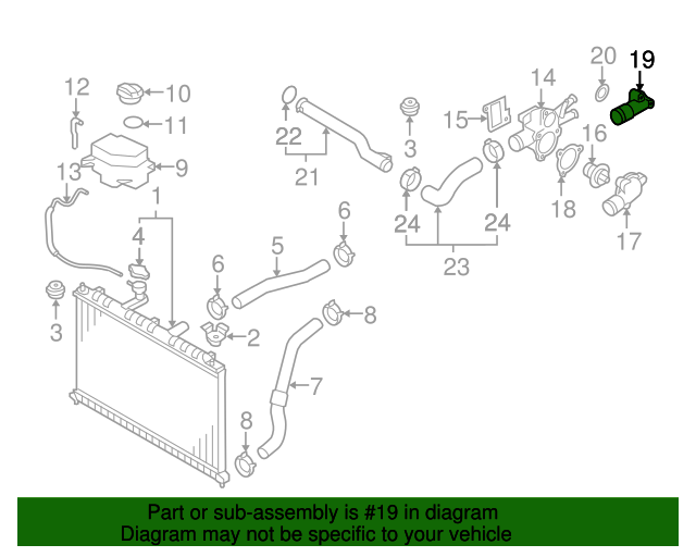 2006-2011 Hyundai Accent Water Outlet 25611-26890 | OEM Parts Online