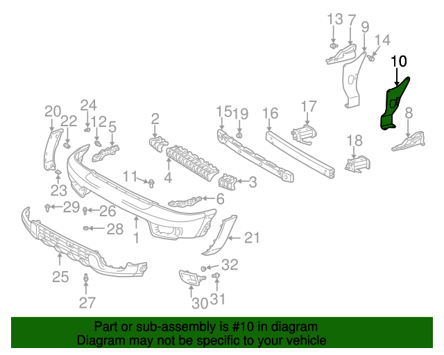 2003-2005 Toyota 4Runner Air Guide 53154-35040 | Toyota Parts Center