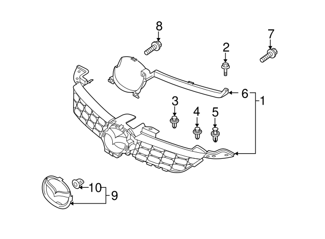 2010-2012 Mazda CX-7 Grille Assembly EH44-50-710C | OEM Parts Online