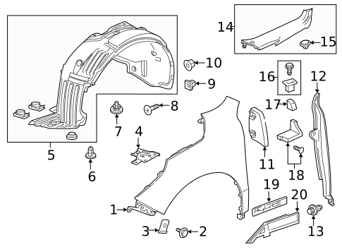 Fender & Components for 2019 Acura MDX | OEM Parts Online