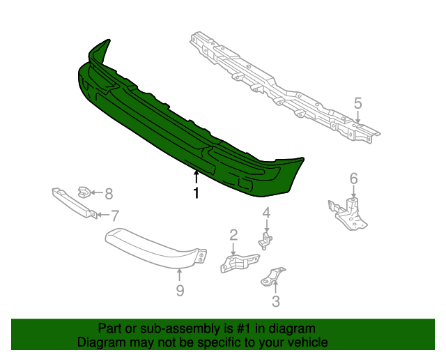1998-2000 Toyota Tacoma Valance Panel 53911-04070 | Toyota Parts Center
