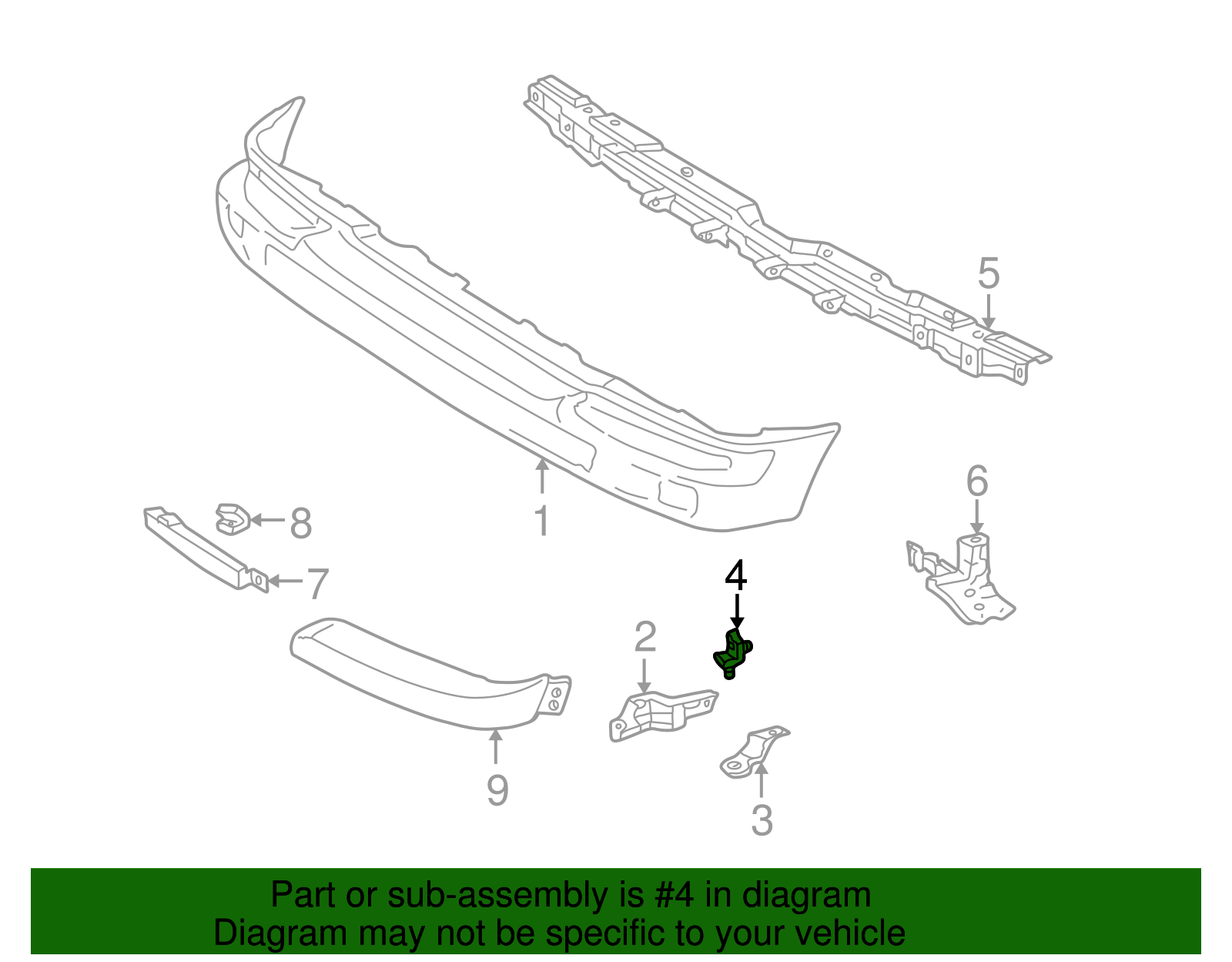 1996-2000 Toyota Tacoma Bumper Cover Mount Bracket 52145-35020 | Toyota ...
