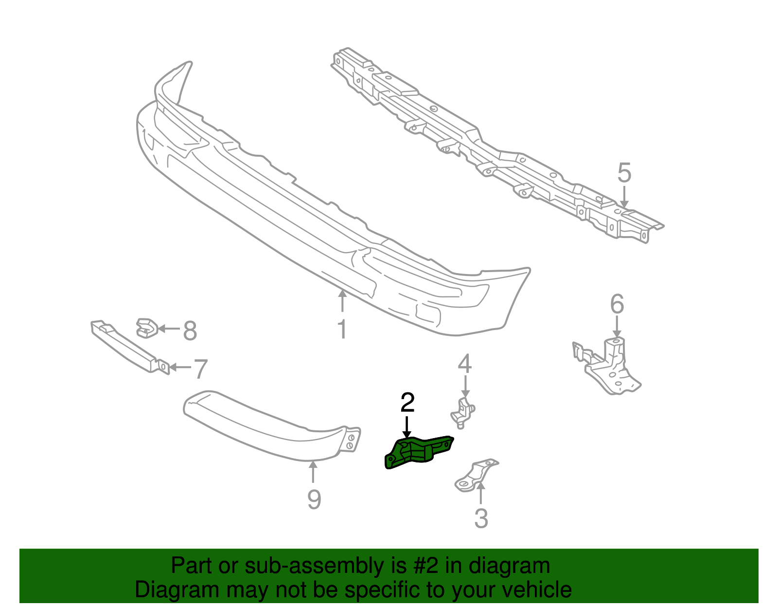 1998-2000 Toyota Tacoma Bumper Cover Retainer 52549-35020 | Toyota ...