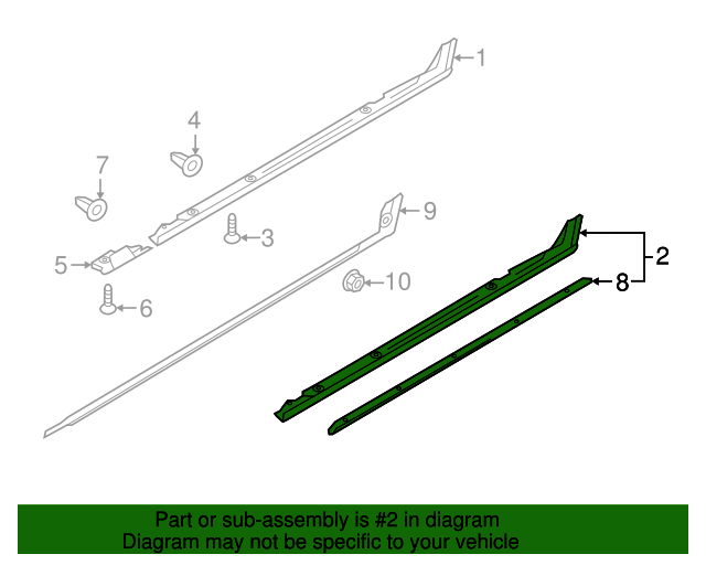 8K9-853-859-A-V7W - Rocker Panel Guard 2013-2015 Audi allroad ...