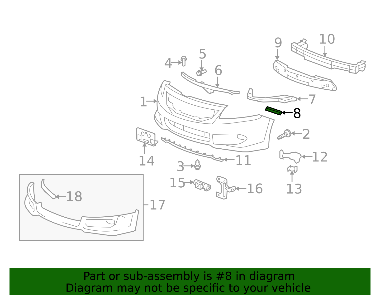 71190-TE0-A00 - 2008-2012 Honda Accord - Beam L Front Bumper (Upper ...