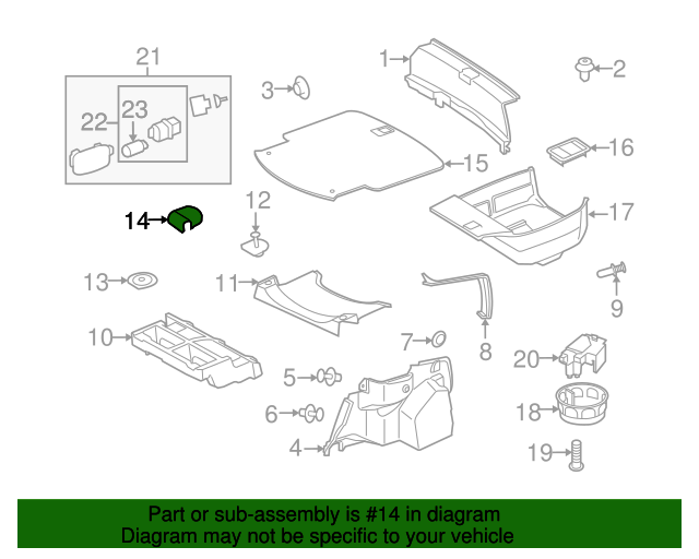 169-868-11-39-64-9051 - Cover Mercedes-Benz USA Parts