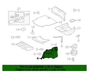 204-690-96-00-9F08 - Trunk Side Trim 2008-2014 Mercedes-Benz | Mercedes ...