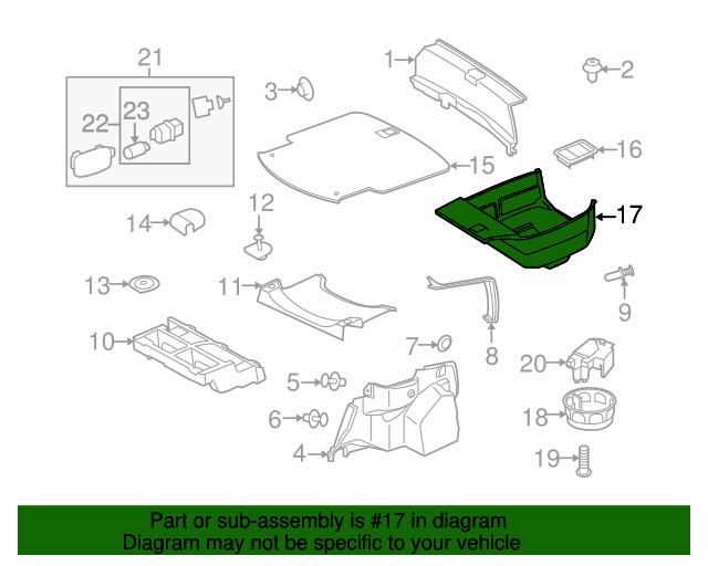 2010-2018 Mercedes-Benz Trim, Spare Wheel Recess 204-690-11-00 ...