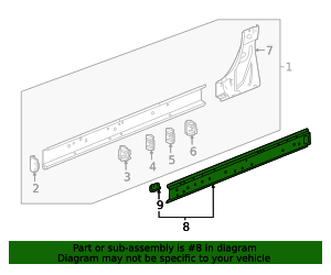2019-2024 GM Driver Side Rocker Outer Panel Reinforcement 84387969 GM ...
