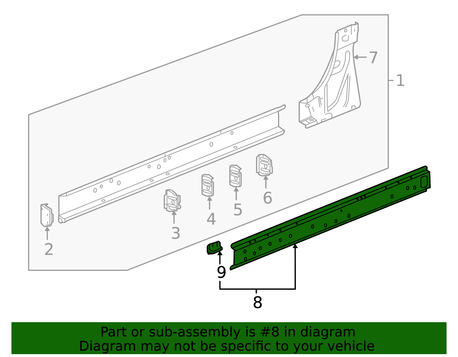 2019-2024 GM Driver Side Rocker Outer Panel Reinforcement 84387969 GM ...