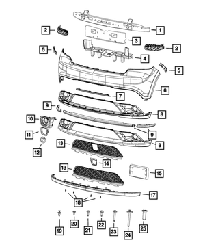 2014-2020 Dodge Durango Lower Grille 5113688AC | My Mopar Parts