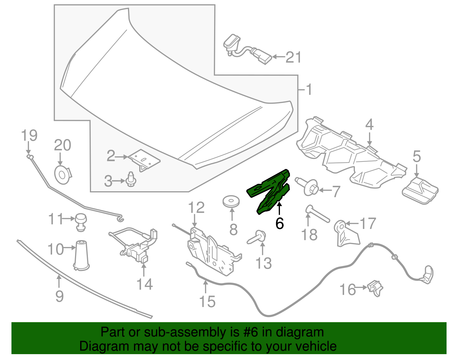 2013-2023 Ford Hinge AM5Z-16796-C | Retail Performance Auto Parts