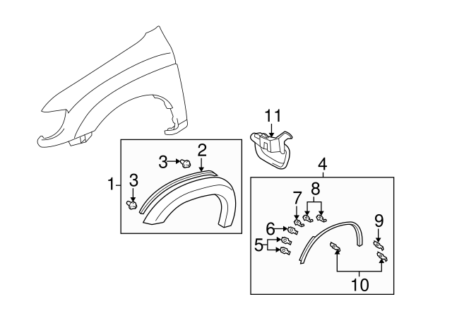 75625-34010-B0 - Wheel Flare Pad - 2001-2006 Toyota | DiscMonster