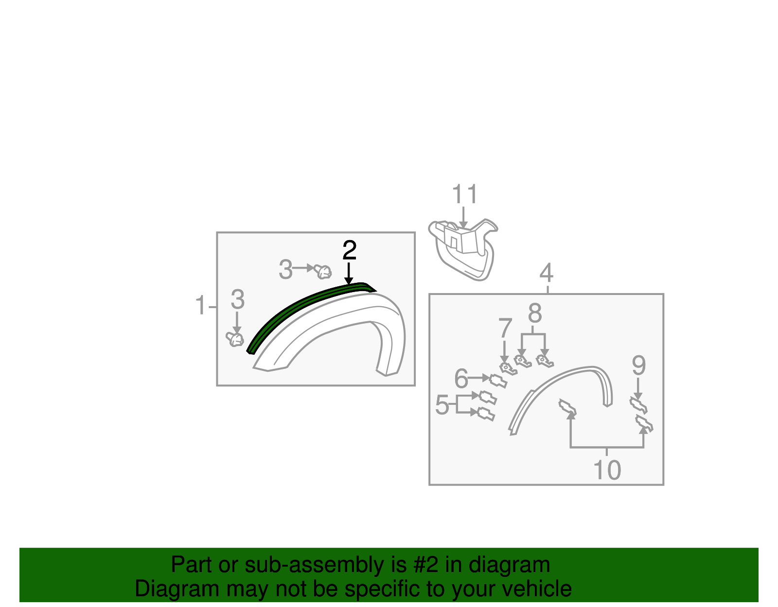 2001-2006 Toyota Wheel Flare Pad 75625-34010-C0 | Toyota Parts Center