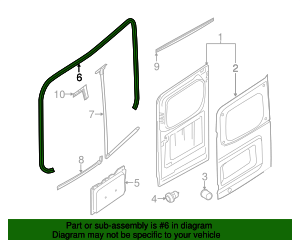 90832-1PC2A - Weather-Strip On Body 2015-2021 Nissan | Nissan Parts ...