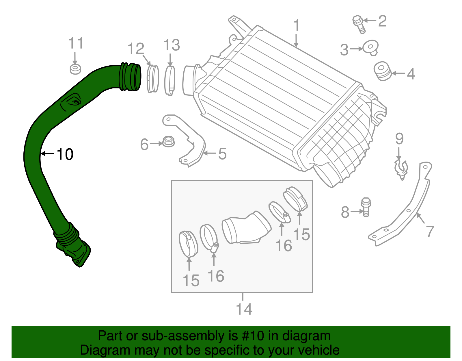 2014-2018 Subaru Forester Inlet Duct 14462AA580 | Subaru Parts Store