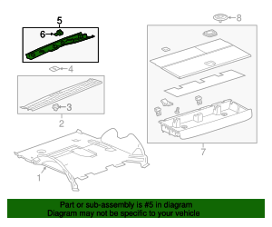 2015-2020 GM Shale Rear Roof Header Garnish Molding 23440942 GM ...
