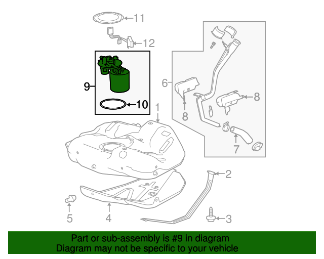 2014-2019 Chevrolet Impala Fuel Pump Module without Fuel Level Sensor ...