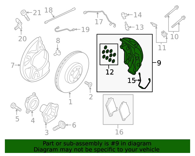 2019-2020 Porsche Cayenne Caliper Assembly 9Y0-615-124-AS | Sunset ...