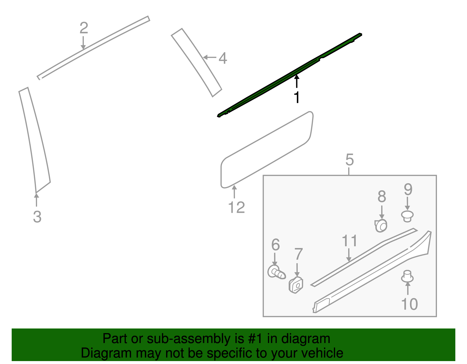 2015-2019 Subaru Outback 2015-2019 Subaru Outback - Belt Weather-Strip ...
