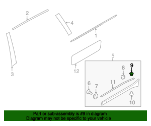 2015-2019 Subaru Outback OEM NEW 2016-19 Subaru Outback Outer Garnish ...