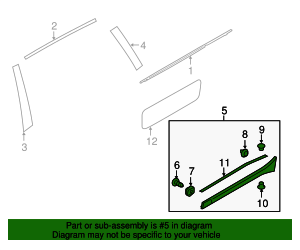 2015-2019 Subaru Outback Lower Molding 91112AL55B | Subaru Parts For You