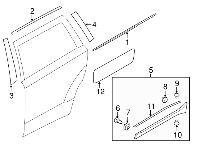 2015-2019 Subaru Outback Lower Molding 91112AL54B | Subaru Parts Plus