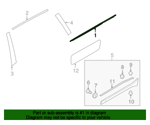 2015-2019 Subaru Outback Belt Weather-Strip 62280AL02B | Subaru Parts Guys