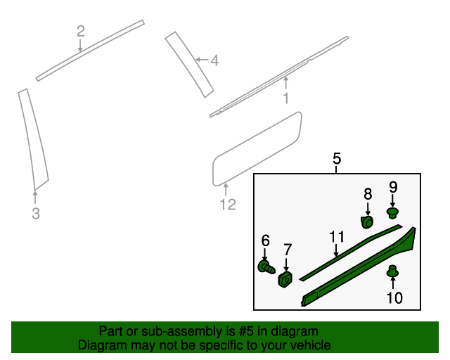 2017-2019 Subaru Outback Lower Molding 91112AL631 | Subaru Parts Store