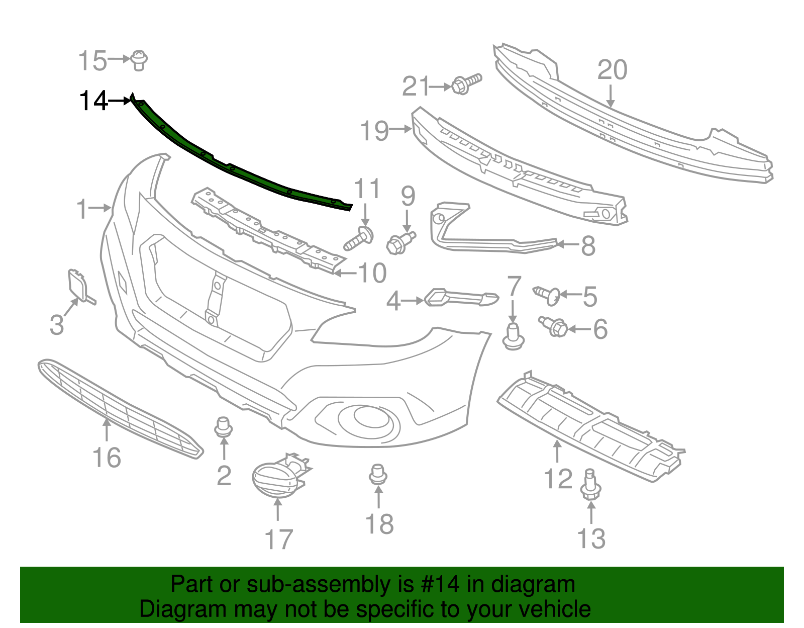 2015-2019 Subaru Upper Seal 57735AL00A | Subaru Parts Store