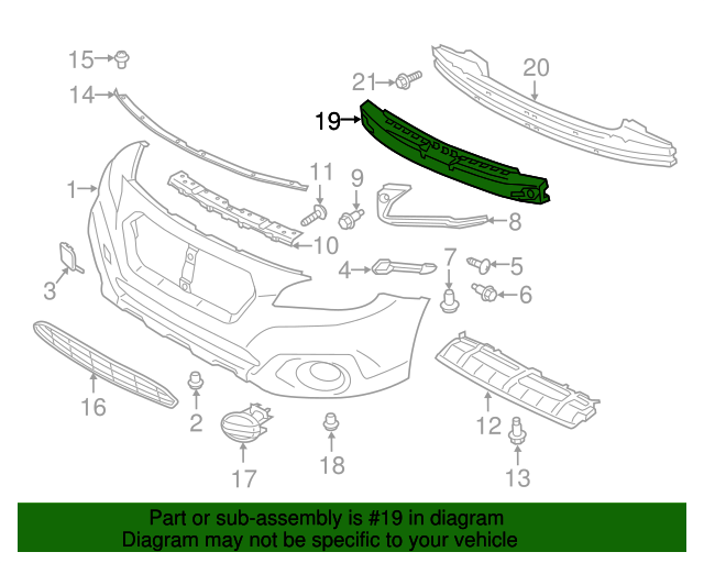 2015-2019 Subaru Energy Absorber 57705AL00A | Subaru Parts Store