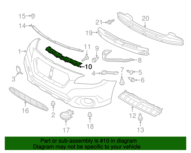 2015-2019 Subaru OEM NEW 15-18 Subaru Legacy Bumper Cover Upper Energy ...