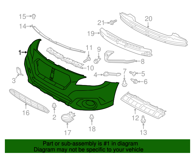 2015-2017 Subaru Outback Bumper Cover 57704AL01A | Subaru Parts Plus