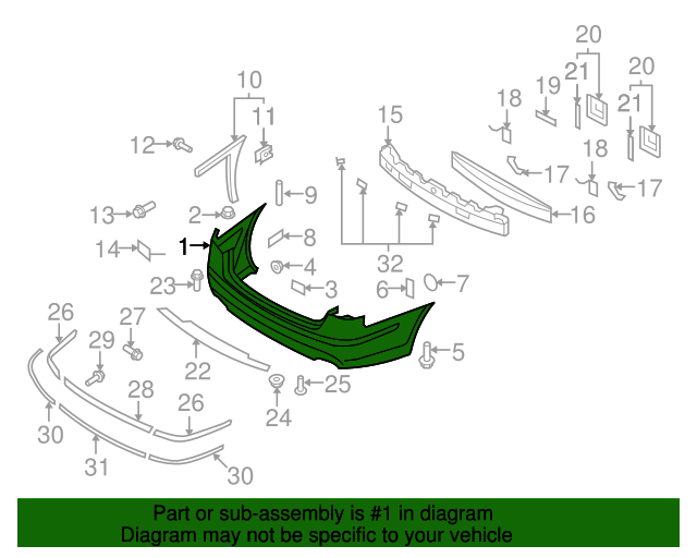 2009-2011 Hyundai Genesis Bumper Cover 86610-3M011 | QuirkParts