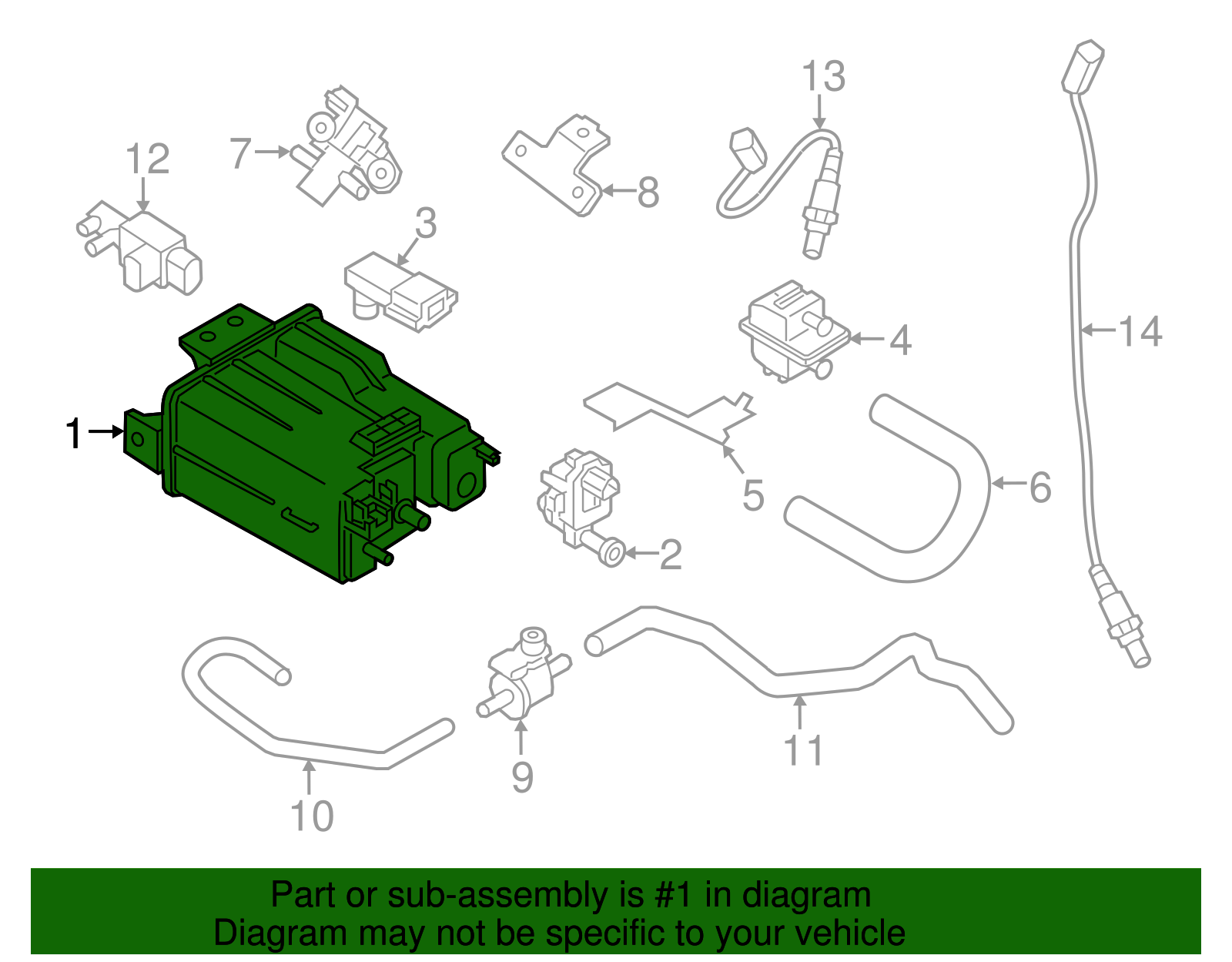 2021-2024 Nissan Murano Vapor Canister 14950-9UH0A | Nissan Parts Central
