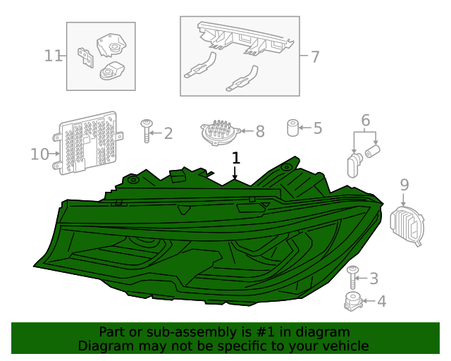 63-11-8-496-159 - Composite Headlamp 2019-2023 BMW | Genuine BMW Parts