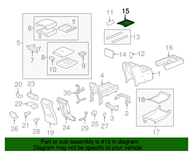 83422-SJC-A01ZH - Lid Assembly, Console *NH607L* (Dark Gray) - 2009 ...