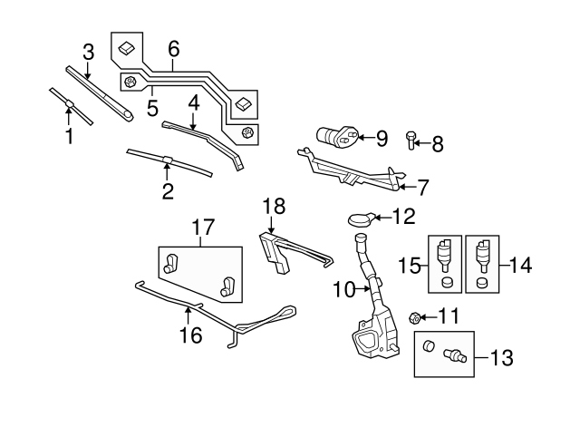 2009-2017 GM Windshield Washer Fluid Reservoir 23139981 ...