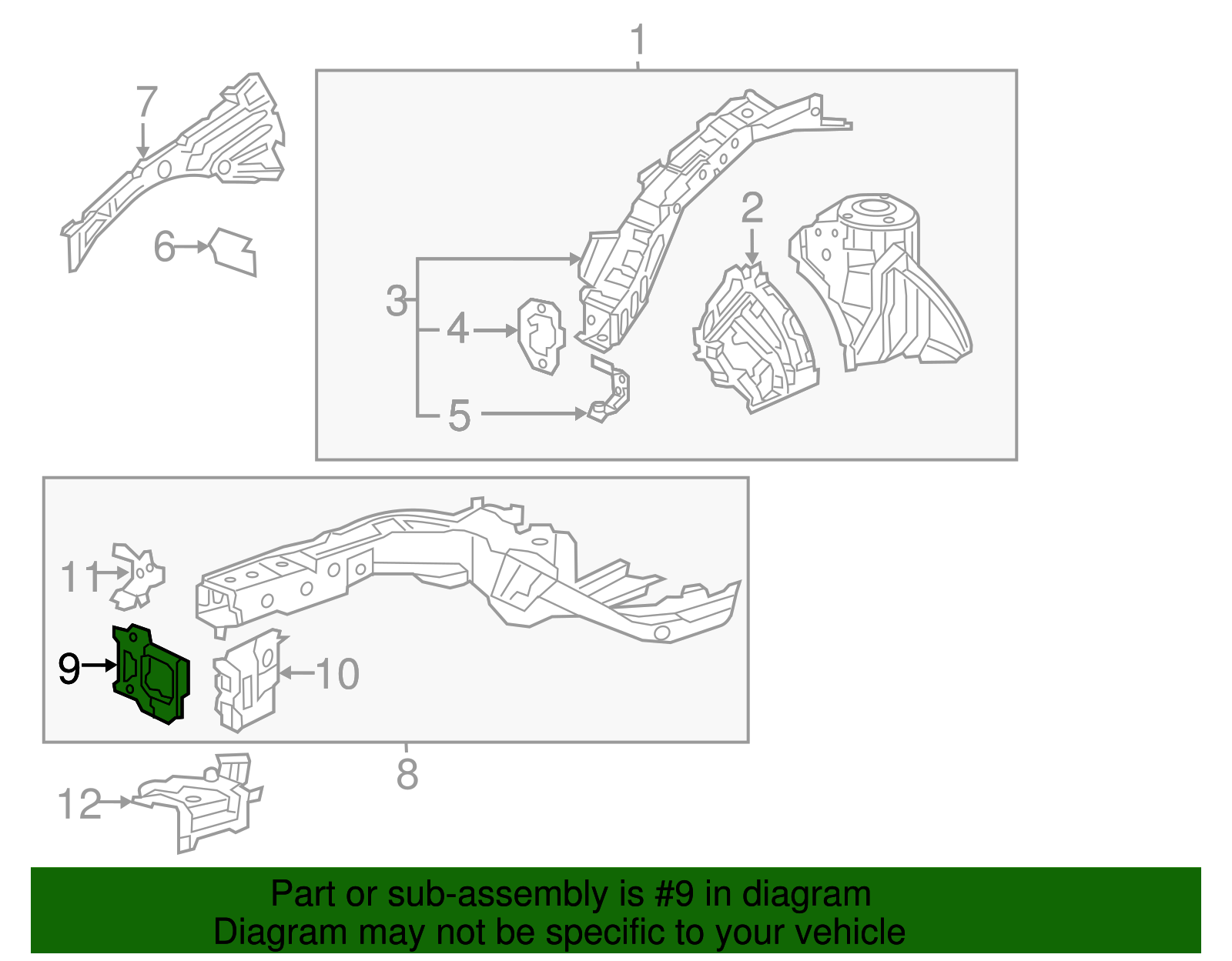 60819-TR0-A00ZZ - 2012-2015 Honda Civic - Flange R Front Bumper Beam ...