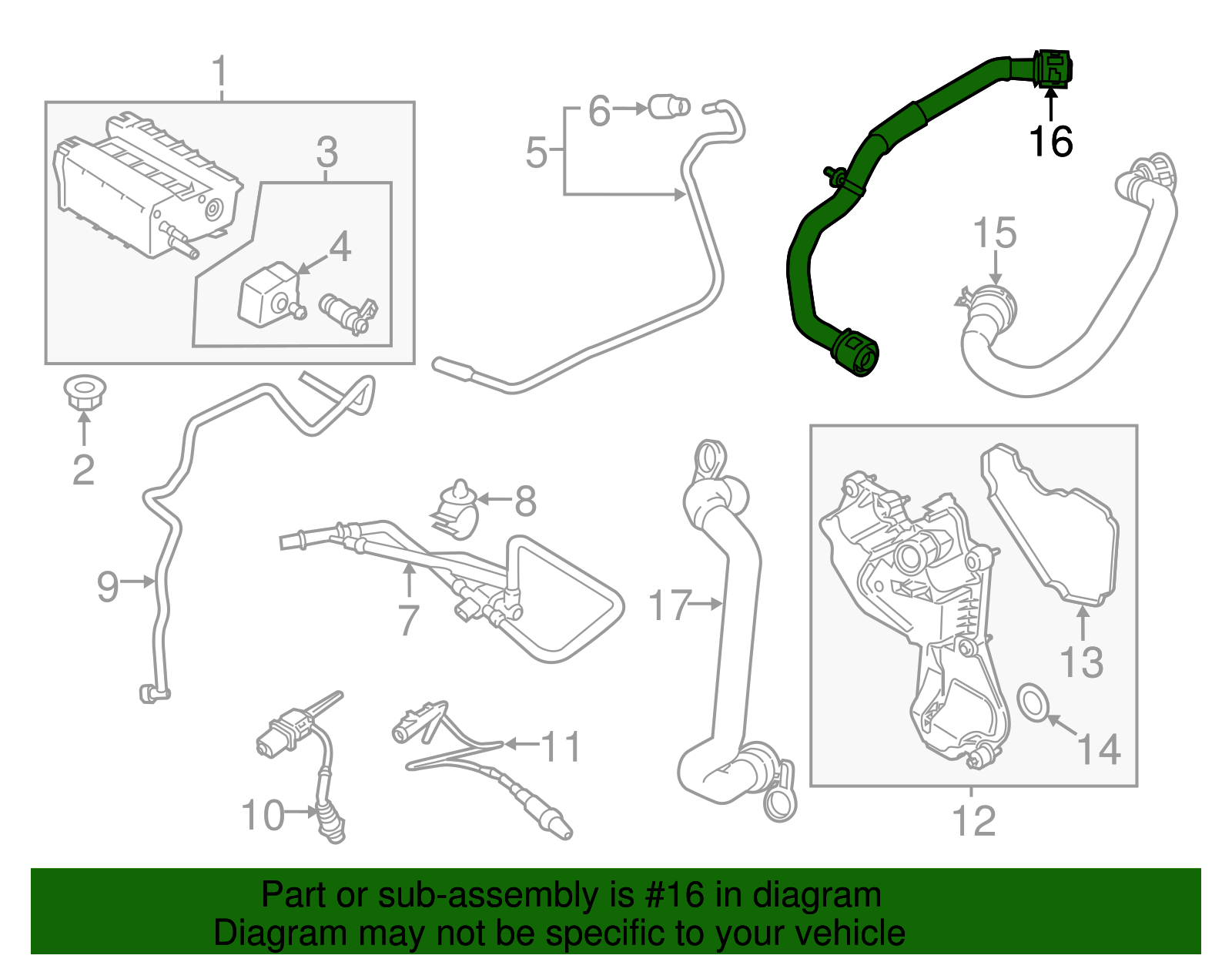 2013-2019 Ford | PCV Valve Hose | BM5Z-6A664-H | Walls' Ford Parts